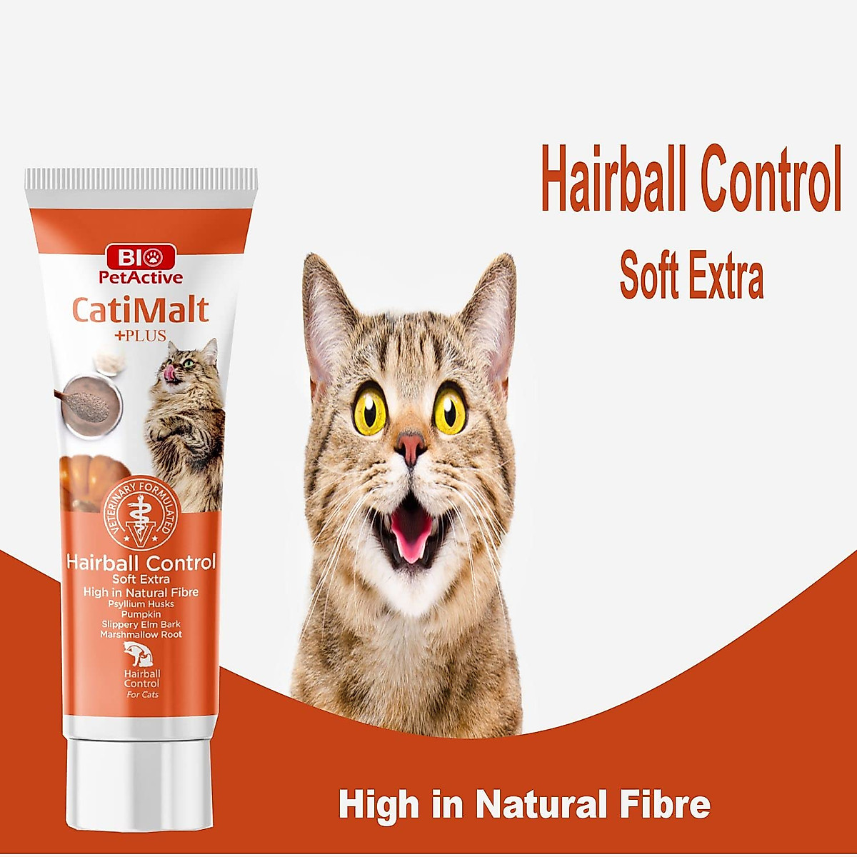 Bio Pet Active CatiMalt +Plus All Natural Hairball Remedy for Cats with Tasty Pumpkin Flavor