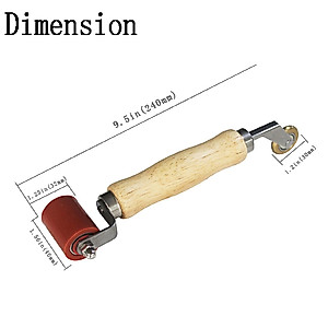 𝐋𝐮𝐨 𝐤𝐞 Heavy Duty Silicone Seam Roller - 40mm Sound Deadening Silicone Hand Rollers with 6mm Brass Detail Penny Roller Used for PVC/Tpo/Epdm Single Ply Roofing Tape