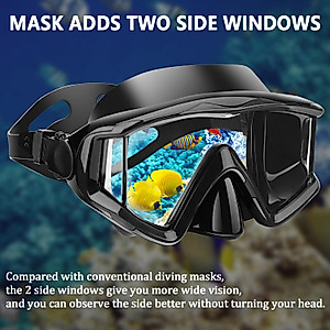 AQUA A DIVE SPORTS Diving mask Anti-Fog Swimming Snorkel mask Suitable for Adults Scuba Dive Swim Snorkeling Goggles Masks