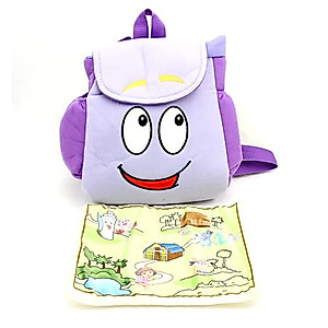 COVBHJK Dora backpack explorer backpack preschool small backpack cute girl kindergarten gift 11 inch purple