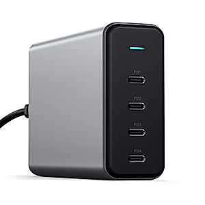 Satechi 165W GaN Charger - USB C Charging Hub - USB C PD Charger 4-Ports – USB C Multiport Charger - for MacBook Pro/Air M1 M2, iPad Pro M2, iPhone 14 Pro Max/14 Pro/14/14 Plus