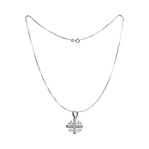 925 Sterling Silver Pendant Jerusalem Cross Symbol Of Christ Richly Decorated 0.61x0.52" Silver Cubic Zirconia Jewish Holyland Israel Gifts Art Spiritual Bible Blessings Handmade Jewelry Unique Rare