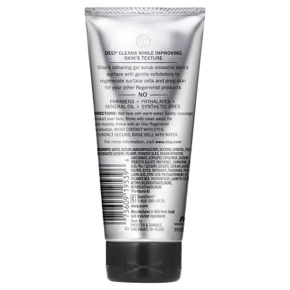 Facial Cleanser by Olay Regenerist, Detoxifying Pore Scrub & Exfoliator, 5 Fl Oz (Pack of 3)