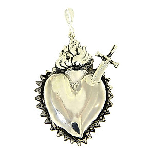 Holyart Pendant in 925 sterling silver with votive heart and sword