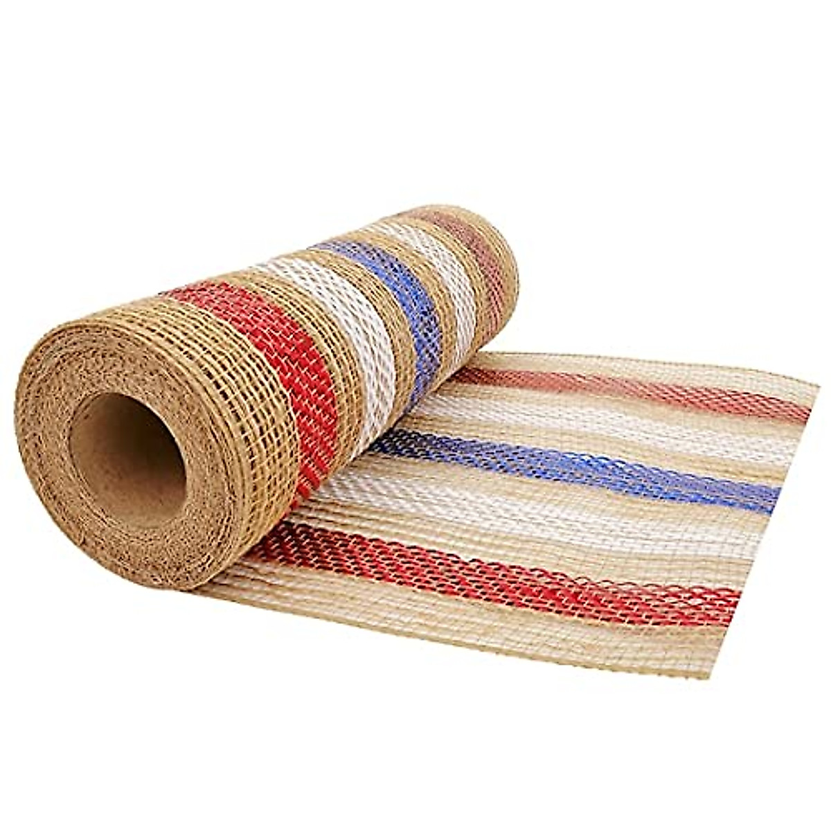 9.5" Natural Jute Mesh by Celebrate It Red, White & Blue