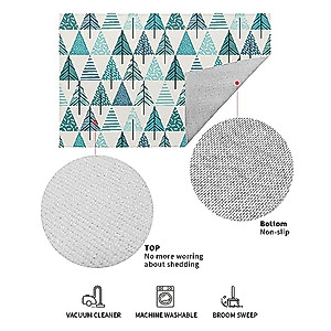 Indoor Door Mat Washable Mat 18x30 Inch - Outdoor Non-Slip Mat Absorbent Resist Dirt Doormats Christmas Pine Tree Tile Floor Mat for Entryway Patio Bathroom