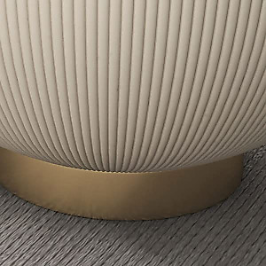 First of a Kind Modern Drum Bowl Coffee Table - Round Shaped Coffee Table – Modern Decorative Tables - Tabletop for Home Decor - Sintered Stone at Top with Microfiber Leather, White