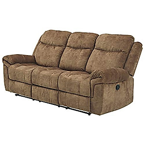 Signature Design by Ashley Huddle-Up Manual Reclining Sofa with Drop Down Table, Storage & USB Outlets, Brown