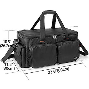 Trunab DJ Cable File Bag with Detachable Padded Bottom and Dividers, Travel Gig Bag for Professional DJ Gear, Musical Instrument and Accessories
