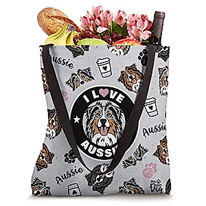 I love Australian Shepherd- I Love Aussies Dog Tote Bag