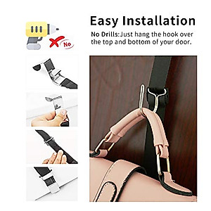 OVOY Bag-Organizer-Rack-Holder Purse Hanger for Door - 20 Hooks for Handbags for Closet and Door 2Pcs-Fit Door Thickness 1.3-1.5" (Black, 2PCS(Fit Door Thickness 1.3-1.5"))