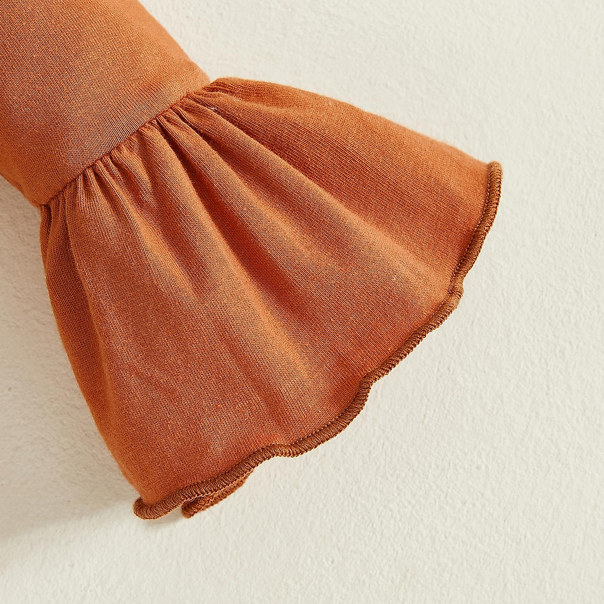 Emmababy Toddler Baby Girl Clothes Long Sleeve Cow Print OutfitT-Shirt + Flare Pants Bell-Bottom Tie Dye Leggings Set 0-4T (3PCS brown, 12-18 Months)