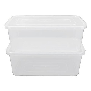 Begale 2-Pack 16 L Plastic Storage Boxes, Clear Storage Bins