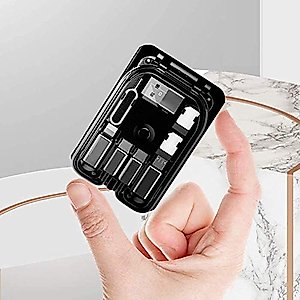Urban Survival Card Data Cable, Multi-Type Charging Cable Convertor, Multi-Function Wireless Charger Adapter, Built-in Card Reader, Can Use as Phone Holder, Flash Light (Wireless Charger)