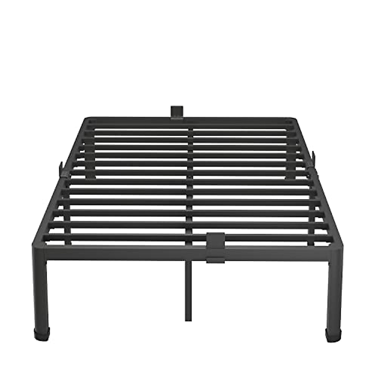 MAF 18 Inch Queen Bed Frames with Round Corner Legs Mattress Slide Stopper No Box Spring Needed Heavy Duty Metal Platform Bed Frame Under-Bed Storage Space, 3000 LBS Steel Slats Support