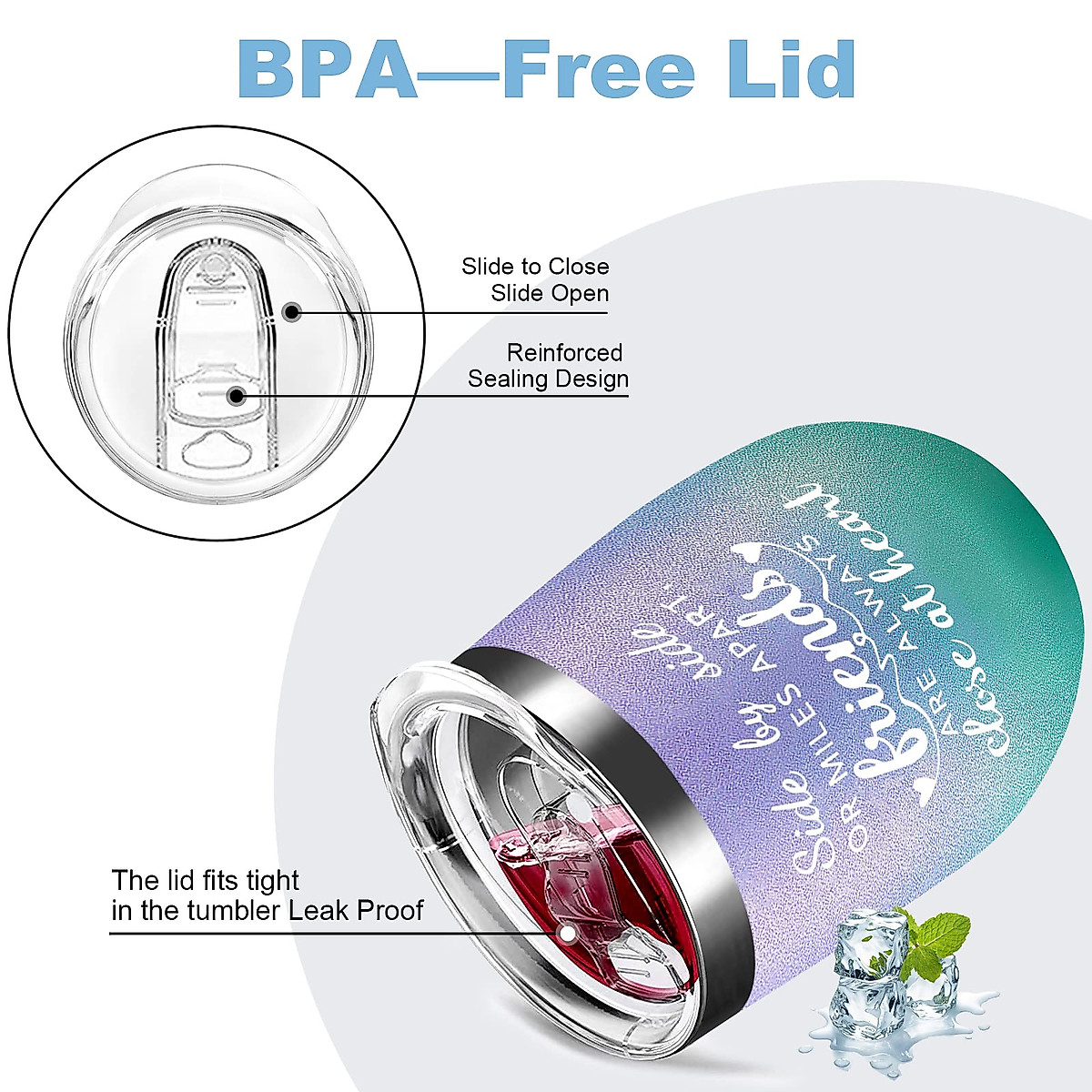 NOWWISH Gifts for Best Friends Women, Friendship Gifts for Women Friends, Unique Birthday Gifts for Friends Female, BFF, Besties, 12oz Tumbler with Keychain