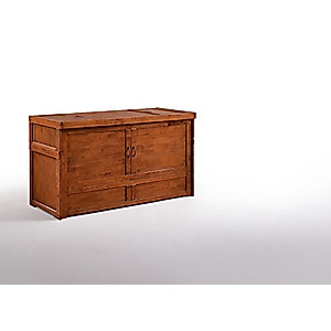 NIGHT & DAY Furniture Murphy Cube Cabinet Bed Pre-Assembled (Cherry, Queen)