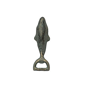 Hampton Nautical Cast Iron Whale Bottle Opener, 7", Rustic Bronze