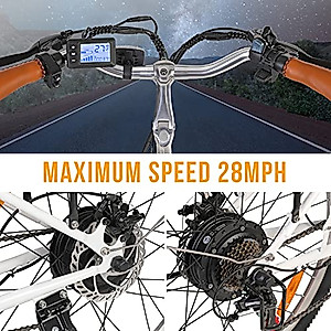 GELEISEN Electric Bike for Adults 500W Electric City Cruiser 25Mph Step-Thru Electric Bicycle, 48V 10Ah/13Ah Removable Battery, 26" Electric Commuter Bike for Adults, Professional 7-Speed