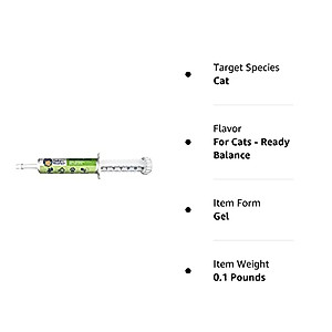 Under the Weather Pet | Ready Balance for Cats | Oral Probiotic and Prebiotic Gel | Maximum Strength Digestive Support | Beneficial Bacteria, Live Probiotics, Vitamins & Prebiotic Inulin