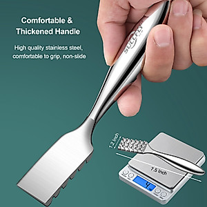 SUCCFLY Fish Scaler Stainless Steel, Premium Fish Scale Remover Integrated Casting, Heavy Duty Wedge-shaped Sawtooth Fish Descaler Tool, Ergonomic Handle Fish Scaler Remover No Mess, Fish Scaler Tool