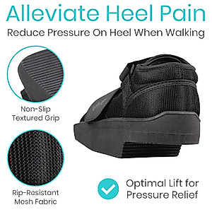 Vive Wedge Post-Op Shoe - Offloading Boot for Heel or Ankle Pain - Medical Foot Recovery for Bone or Soft Tissue Surgery, Fracture, Plantar Fasciitis, Ulcerations, Feet (Men's 7-9, Women's 8.5-10)