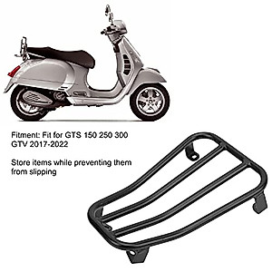 Motorcycle Scooter Footrest Luggage Rack Carrier for GTS 150 250 300 GTV 2017-2022 (Black)