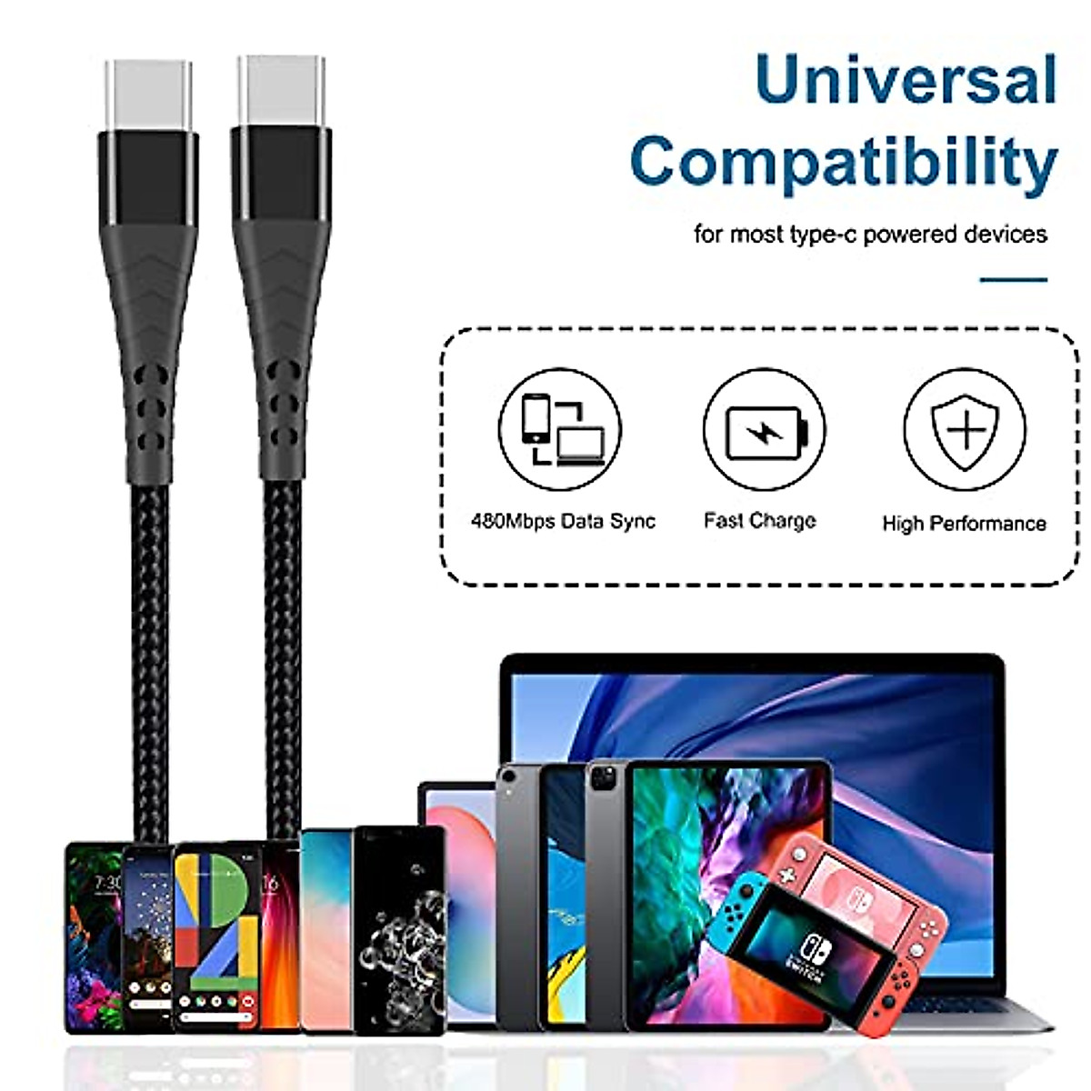 Super Fast Charger Type C, 25W USB C Wall Charger Block with -10FT- Nylon Braided Type C Cable for Samsung Galaxy S22 Ultra/S22/Z Fold 4/Z Flip 4/S22+/S21/S20 Ultra/S10+/S9/Note 20 Ultra/Note10/A53