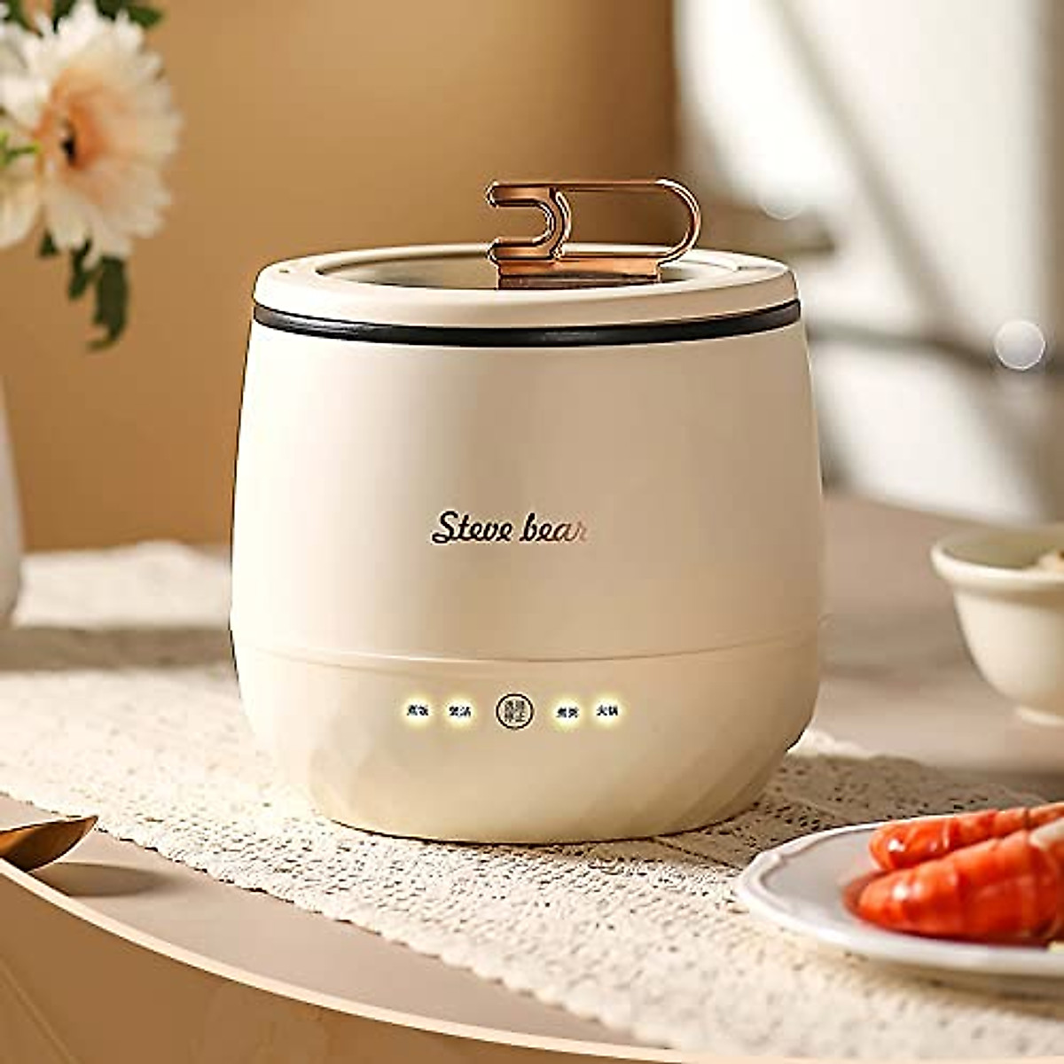 Mini Rice Cooker Portable Design,Rice Cooker Small for Long-Distance Travel,cute rice cooker Multi-function,Rice Cooker Stainless Steel Inner Pot,Low Carb Rice Cooker