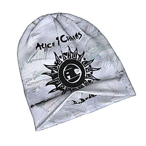 Alice Rock in Band Chains Beanie Hats Men Multifunctional Winter Knitted Hat Custom Skull Cap Casual Beanie One Size Black