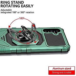 Ailiber Phone Case for Samsung Galaxy A04S, Samsung A13 5G Case with Screen Protector, Ring Kickstand for Magnetic Car Mount, Military Grade, Shockproof Rugged Protective Cover for Galaxy A04 S-Green
