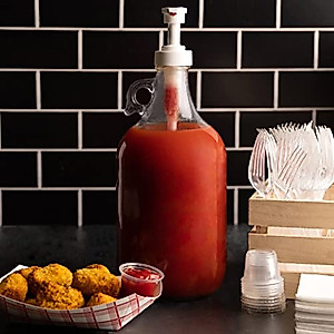 Half Gallon Glass Pump Dispenser Bottle, Large Jug with Pump for Laundry Soap Dispenser, Liquid Detergent, Fabric Softener, Syrup Pump - 64 oz Capacity - by Kitchentoolz