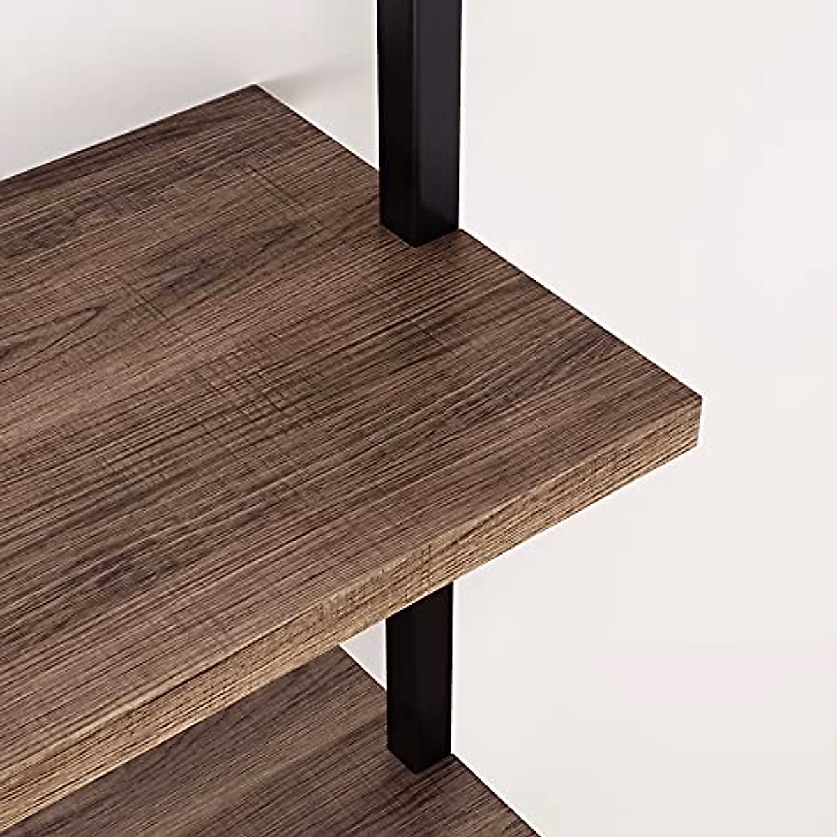 Nathan James Theo 3-Shelf Small Bookcase, Floating Wall Mount Bookshelf with Wood and Industrial Pipe/Metal Frame, Rustic Oak/Matte Black