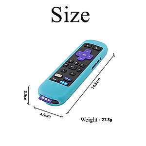 Silicone Protective Case for Roku Ultra 2022 Remote/Roku Voice Pro Remote 2021, Washable Anti Slip Shockproof Silicone Cover Glow in Dark with Lanyard (Blue)