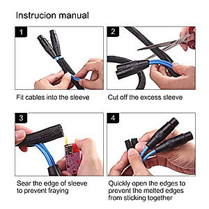 Alex Tech 10ft - 1/2 inch Cord Protector Wire Loom Tubing Cable Sleeve Split Sleeving for USB Cable Power Cord Audio Video Cable – Protect Cat from Chewing Cords - Black