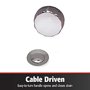 Keeney 645PVCDSBN Cable Driven PVC Bathtub Drain Kit for Standard Size Tubs, Brushed Nickel