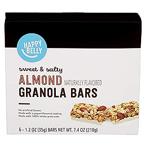 Amazon Brand - Happy Belly Sweet & Salty Almond Granola Bars, 1.2 Oz, 6 Count