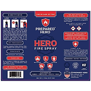 Prepared Hero Fire Spray - Mini Fire Extinguishers for House, Car, Garage - Kitchen Small Fire Extinguisher for Home, Made in USA, 100% Organic - Compact, Portable & Easy to Use, Non-Toxic - 2 Pack