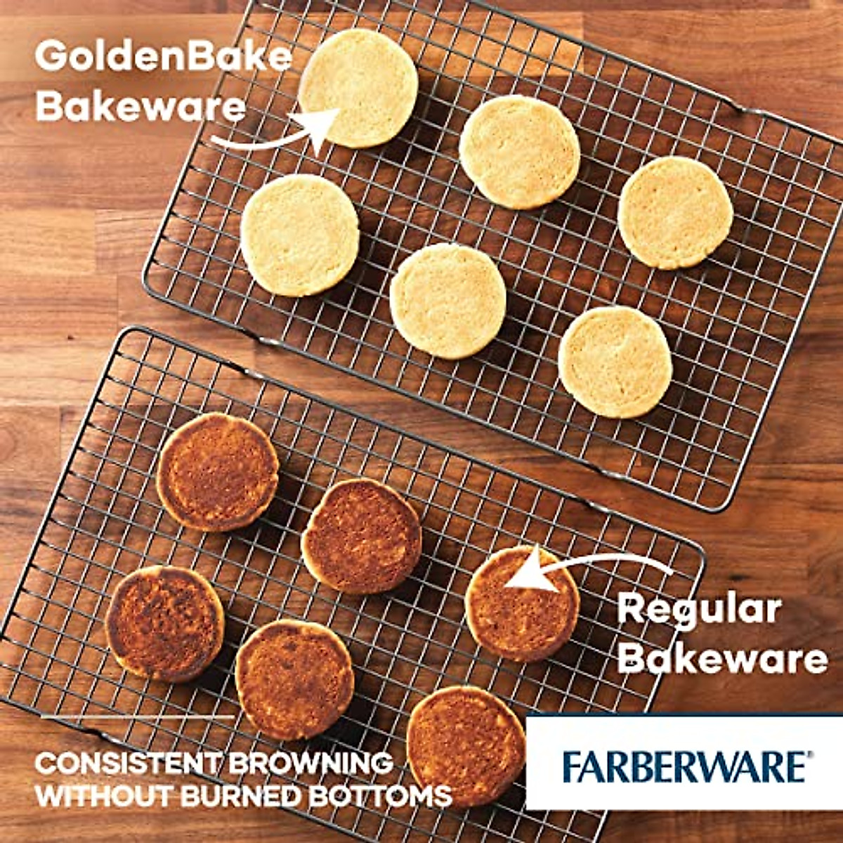 Farberware GoldenBake Bakeware Nonstick Baking Pan/Cake Pan with Lid, Rectangle, Insulated, 9 Inch x 13 Inch - Gray