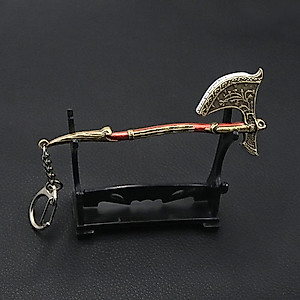 GOW Keychain Set - Leviathan Axe & Mjölnir(Thor) Charm - Cosplay Gifts for Men Women and Game Fans