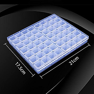 UUYYEO 56 Grids Clear Diamond Painting Storage Box Embroidery Diamond Storage Containers Beads Organizer Case with Lid