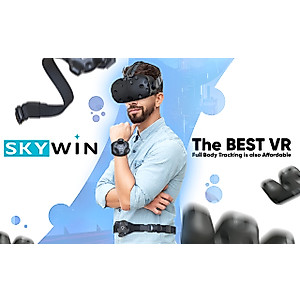 Skywin VR Tracker Belt and Tracker Strap Bundle for HTC Vive System Tracker Pucks - Adjustable Belt and Hand Straps for Waist and Full-Body Tracking in Virtual Reality (1 Belt and 4 Straps)