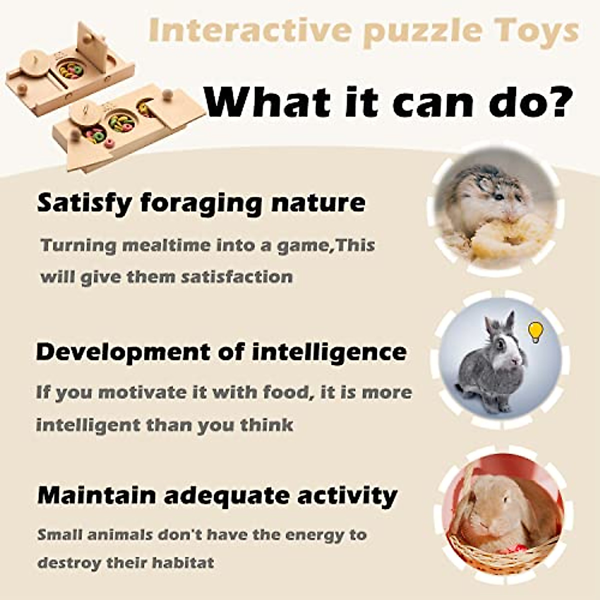 Boomcat Enrichment Foraging Toys,Puzzle Toys for Small Animals,Small pet Interactive Mental,Hide Treats Puzzle Game Hamster,Rabbit,Bunny,Rat,Guinea Pig,Chinchilla,Consume Energy and Relieve Boredom
