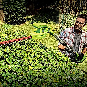 Greenworks 40V 8-inch Cordless Pole Saw with Hedge Trimmer Attachment 2.0Ah Battery and Charger Included, PSPH40B210