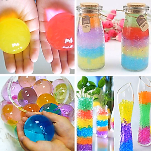 Non Toxic Water Gel Beads 500Pcs Giant & 20000Pcs Small Kit, Rainbow Mix Water Gel Beads Growing Balls for Vases Filler, Wedding and Home Decoration