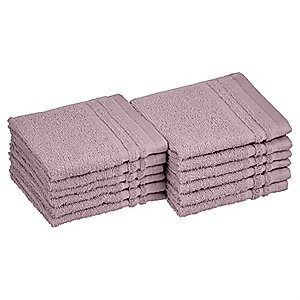 Amazon Basics Cosmetic Friendly Washcloths - 12-Pack, Lavender Bloom