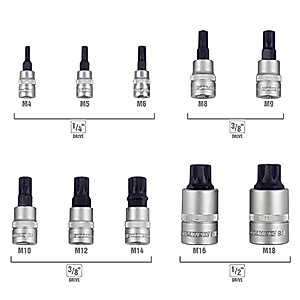 OEMTOOLS 23906 10 Piece Magnetic Triple Square Bit Socket Set, Triple Square Socket Set for European Vehicles, Includes Sturdy Storage Case