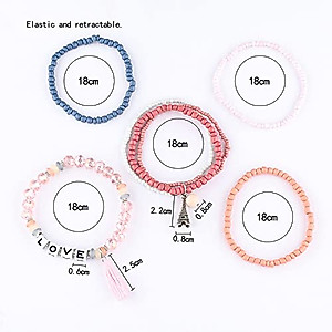 iYours 6 sets Bohemian Multilayer tassels bracelet Handmade Wrap Bracelets Bangle Jewelry Bracelets for Women (6PCS-C)
