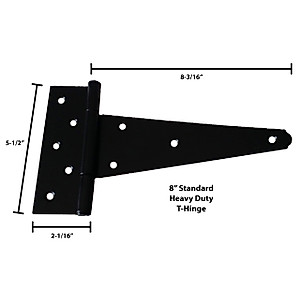 Shed Windows and More T Hinges 8" Strap Heavy Duty (Set of 6) W/Screws Storage Building Barns Sheds Garages