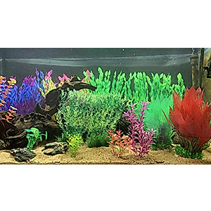 BEGONDIS 14 Pcs Artificial Green Seaweed Water Plants, Fish Tank Aquarium Decorations, Made of Soft Plastic
